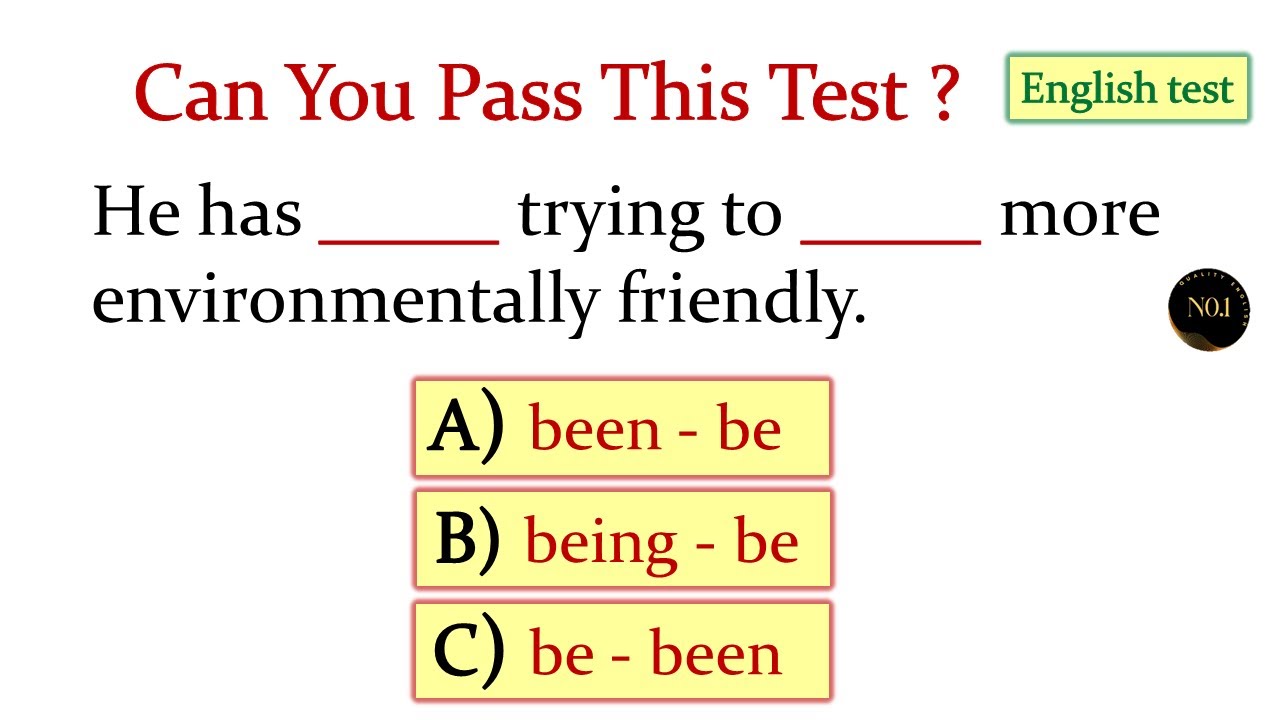 English Grammar Quiz for Beginners | Auxiliary Verbs, Be, Been, Being ...