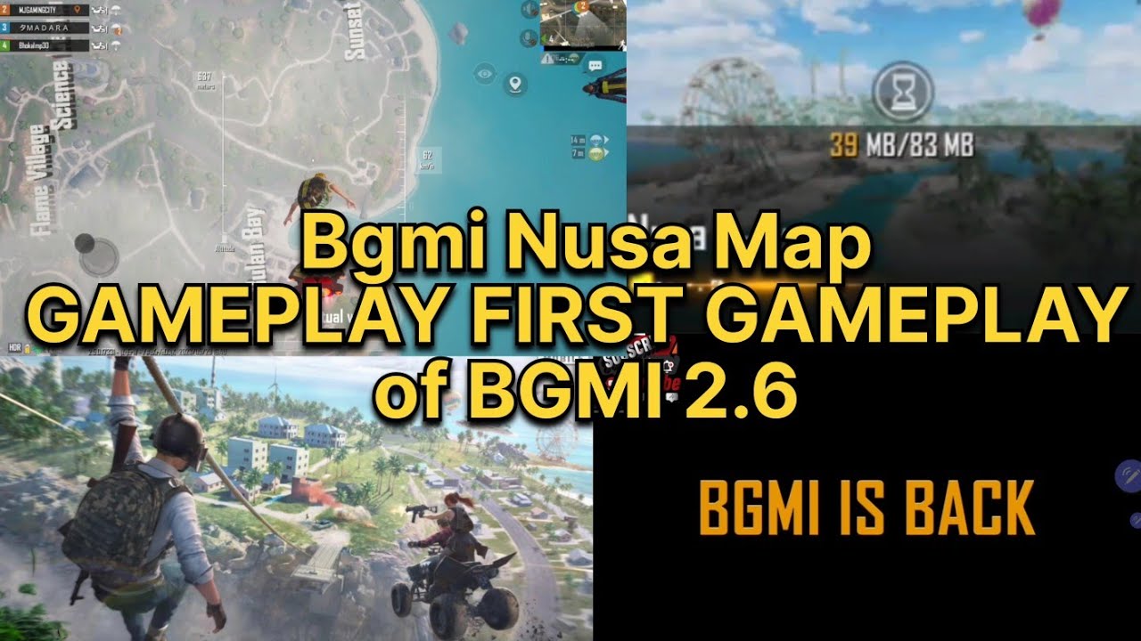 BGMI NUSA MAP GAMEPLAY FIRST GAMEPLAY OF BGMI 2.6 #bgmiunban #bgmi # ...