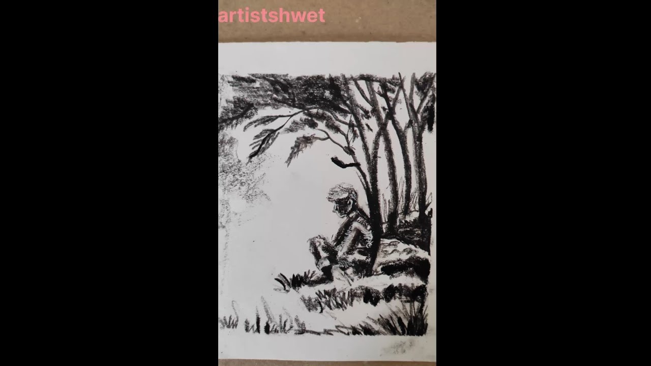 Sab boy charcoal painting #viral #trending #painting #reels #short # ...