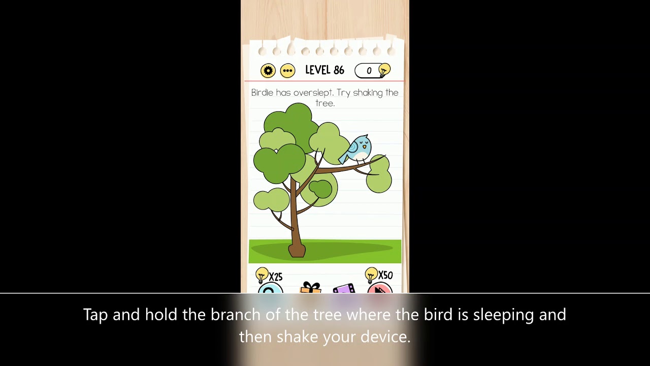 Brain Test Level 86 birdie has overslept try shaking the tree - YouTube