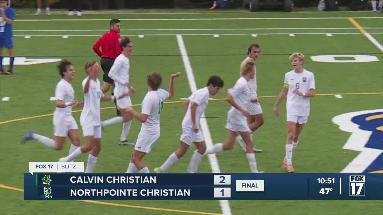 Calvin Christian beats NPC 2-1 in district semifinals - YouTube