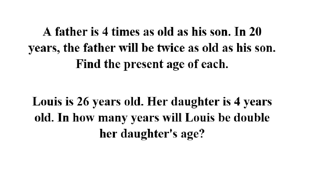 Age Problems Part 1 - CSE, UPCAT and other CETs Reviewer - YouTube
