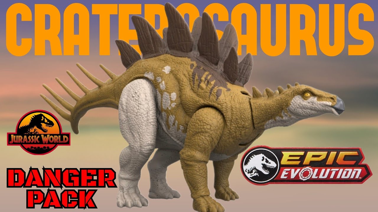 Jurassic World Epic Evolution Danger Pack Craterosaurus Review! #mattel ...