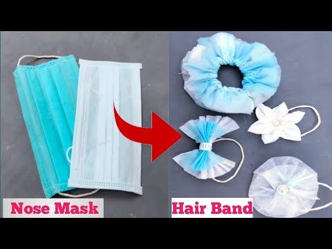 4 Amazing Hair Band making ideas using Nose Mask | Hair Band making At ...