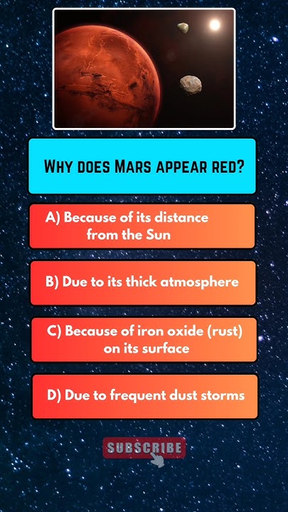 why mars red ? #spacequiz #spacefacts #shorts #space #youtubeshorts ...