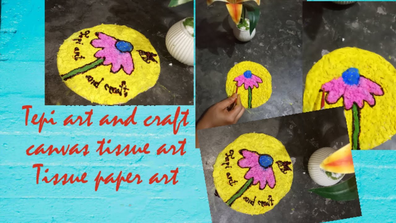 Tissue paper art/canvas tissue art/Tissue texture art - YouTube