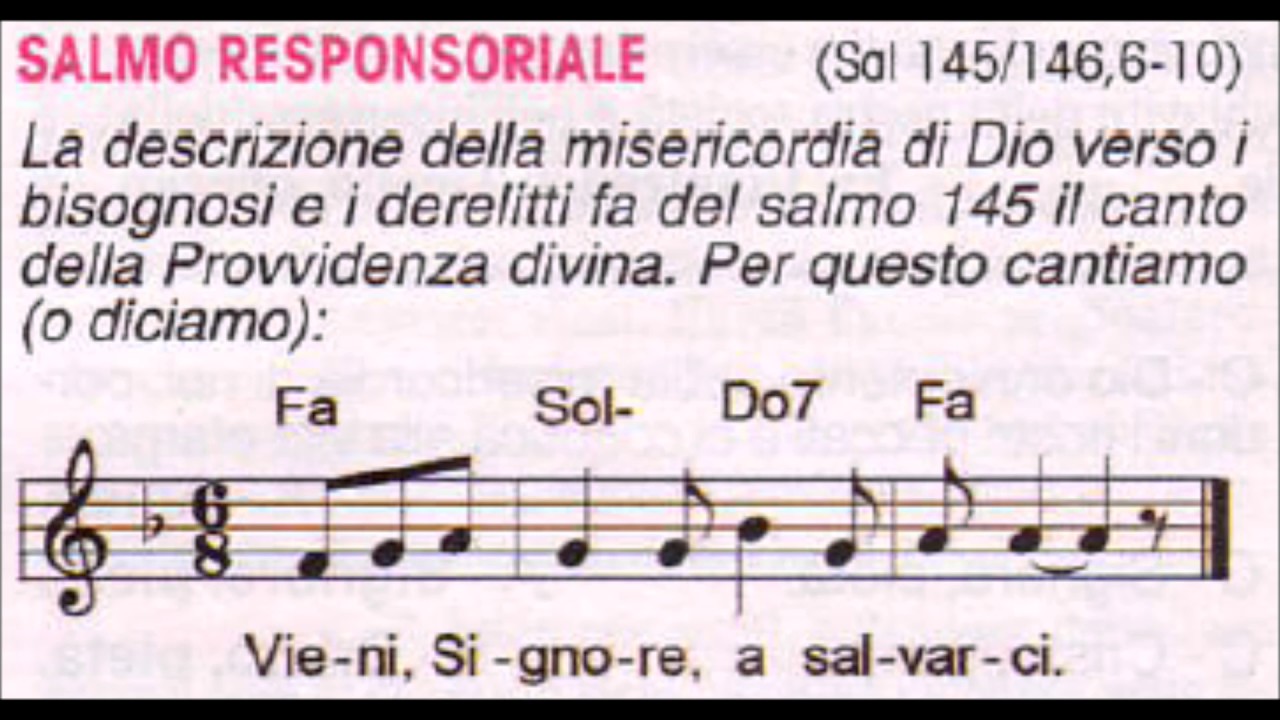 SALMO Vieni, Signore, a salvarci. - YouTube
