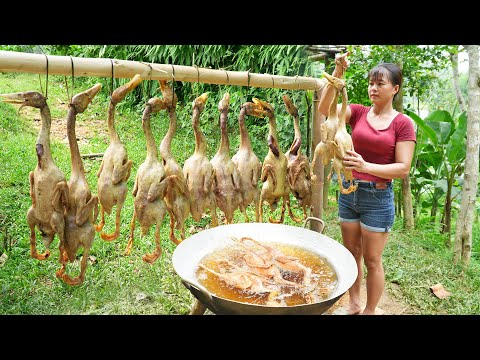 Harvesting Ducks and Cook Whole Fried Duck Go To Countryside Market Sell || Free Bushcraft