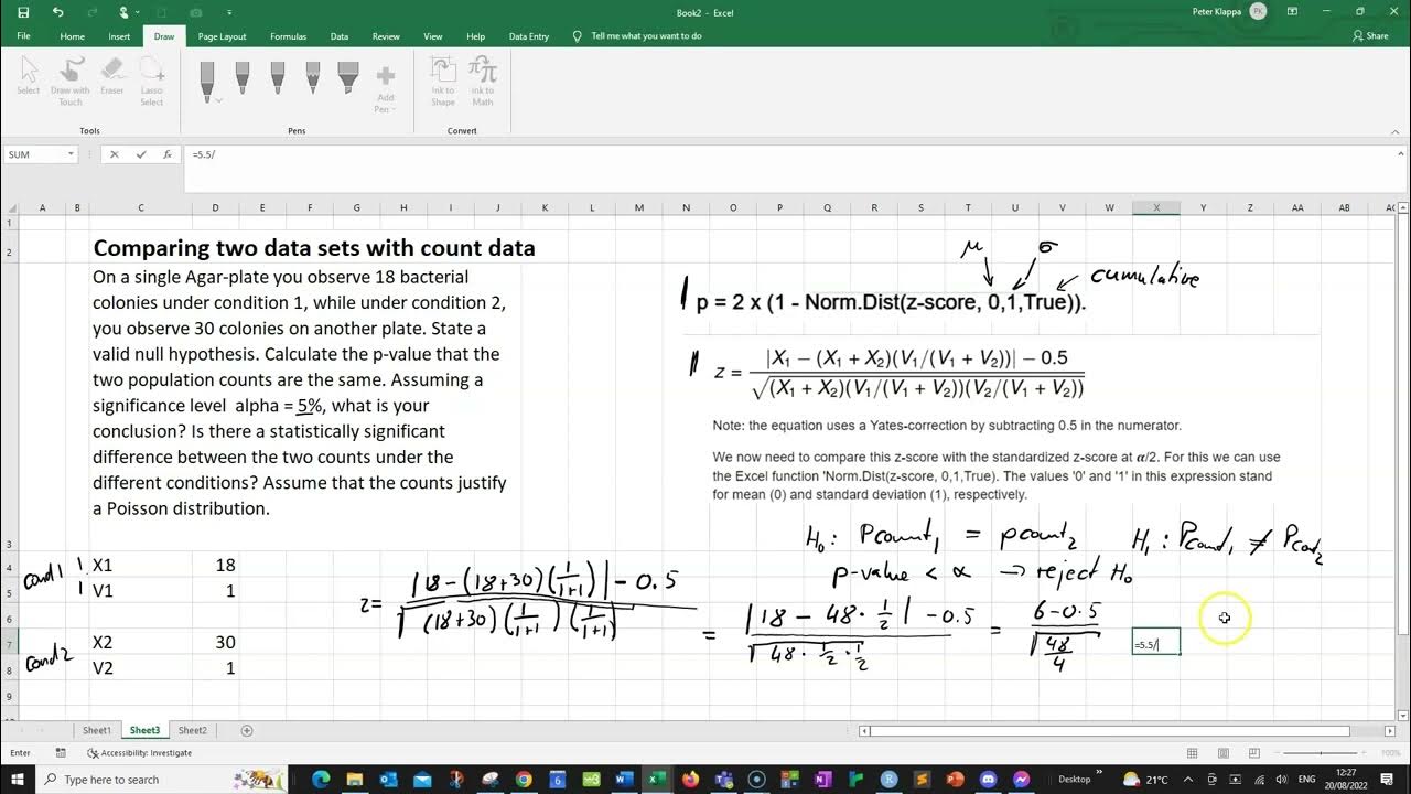Comparing two data sets with count data - YouTube
