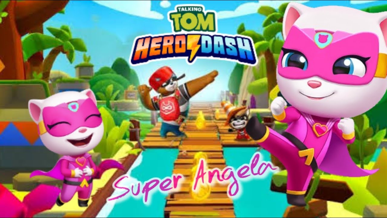 Talking Tom Hero Dash Super Angela Gameplay Android | Game Dede - YouTube