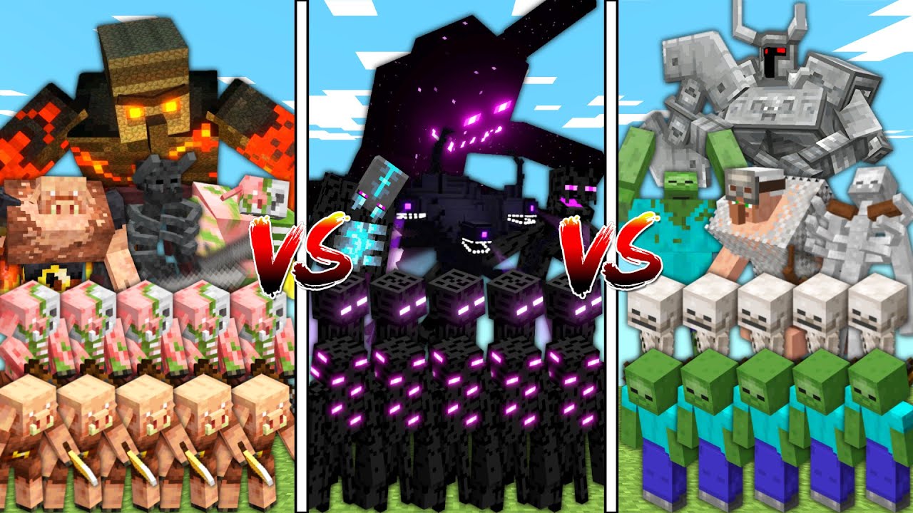 NETHER vs END vs OVERWORLD in Mob Battle - YouTube
