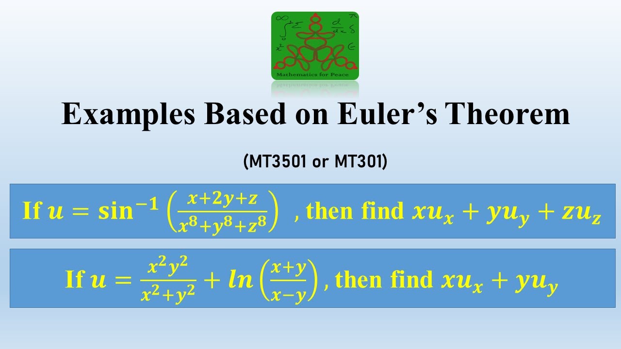 Examples based on Euler's Theorem for Homogeneous function | Advances ...