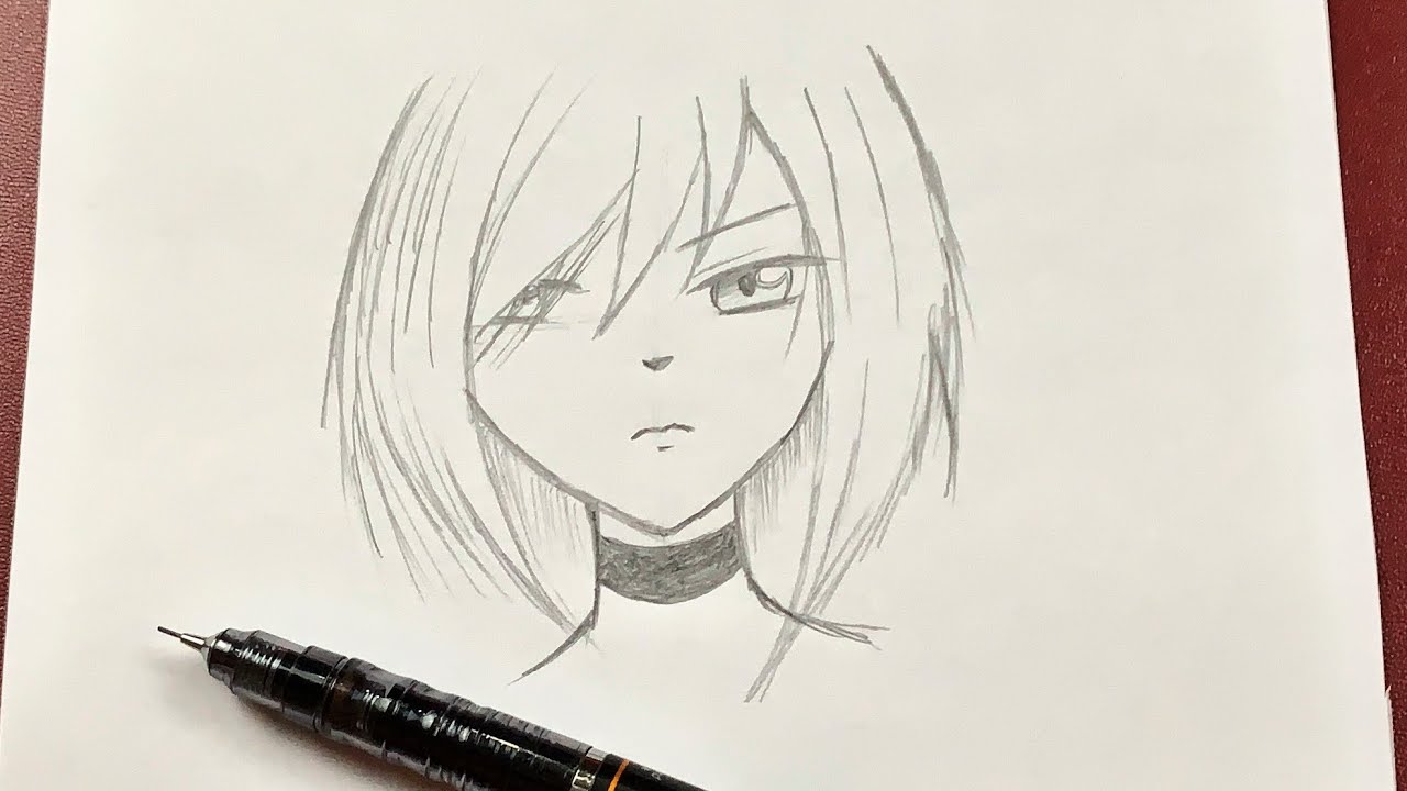 Easy anime drawing | how to draw anime girl step-by-step - YouTube
