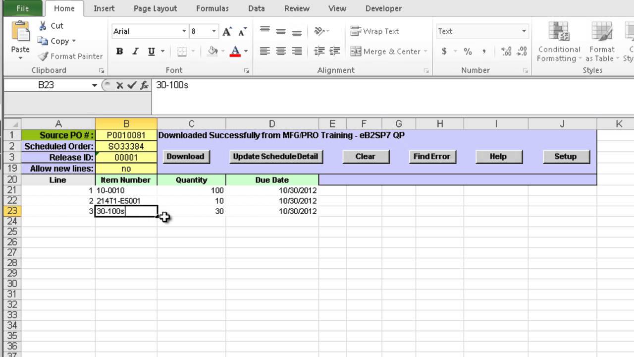 Simplified Customer Schedule Excel Loader for QAD - 32Soft - YouTube
