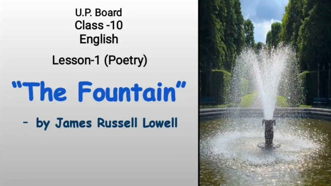 "The Fountain"- a poem by Sir James Russell Lowell - YouTube