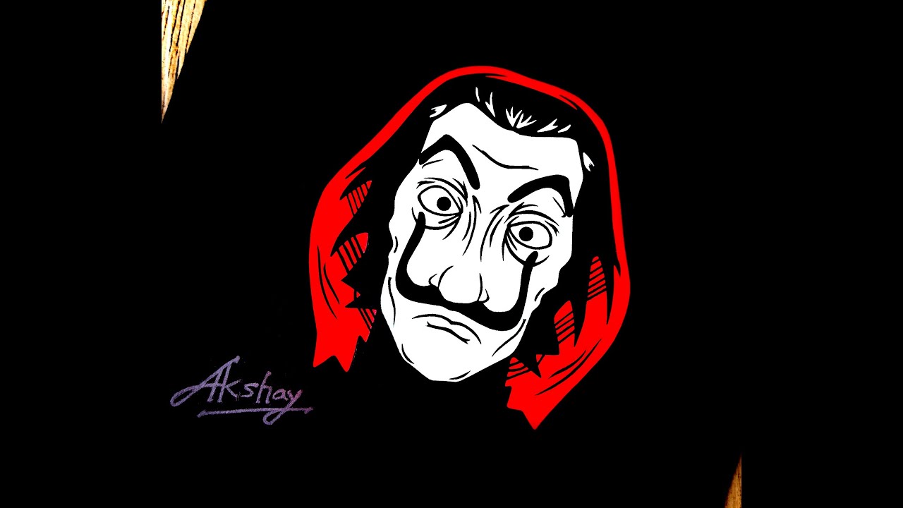 How To Draw La Casa de Papel Mask - Dali Mask Drawing - Money Heist ...
