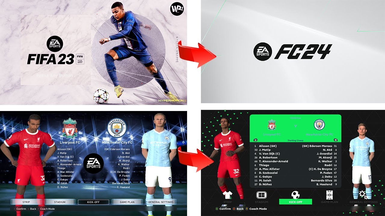 EA FC24 Graphic Menu For PES 2017 - YouTube