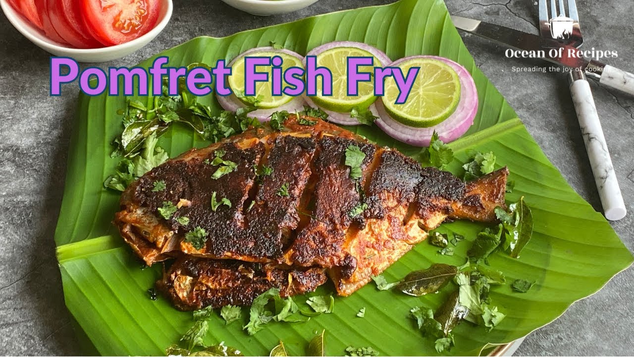 Pomfret Fish Fry | Restaurant Style | Ocean Of Recipes - YouTube