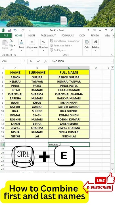 How to Combine First Name & Last Name in Excel | Merge Names Easily - YouTube