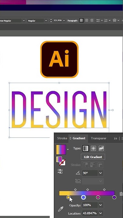 How to add Gradient colour to Text in illustrator - YouTube