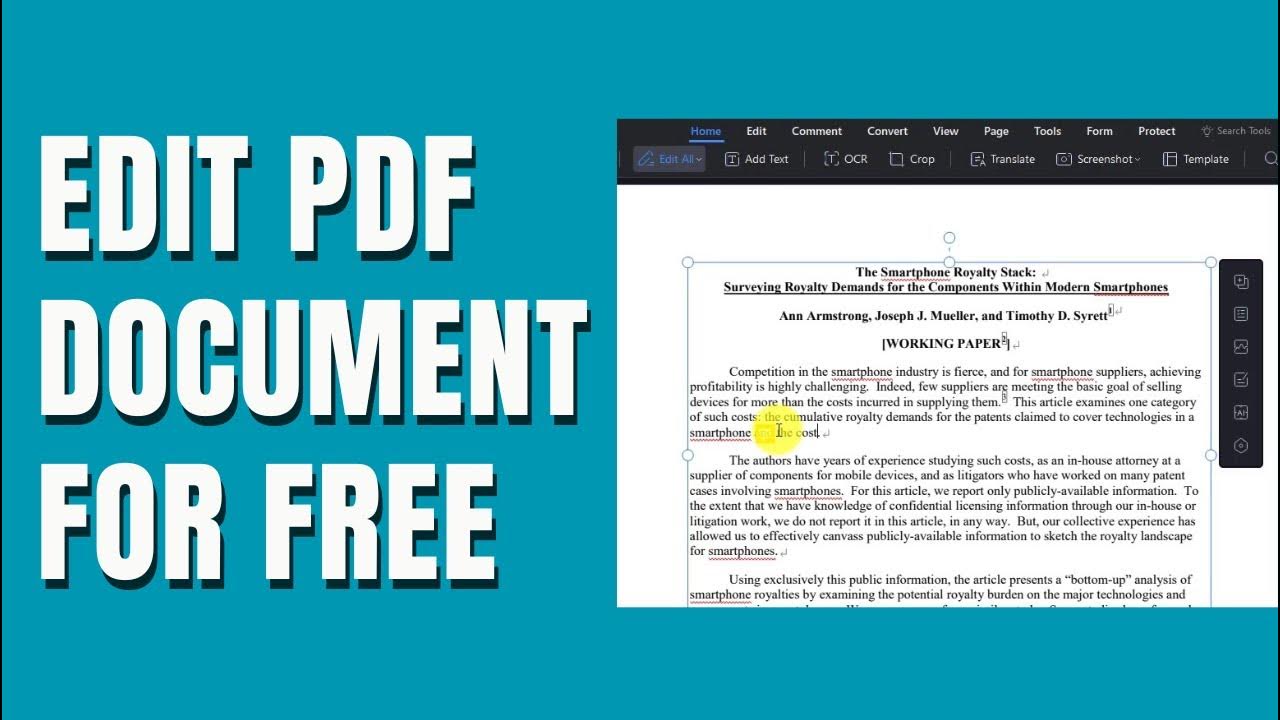 How To Edit PDF Document For Free - YouTube