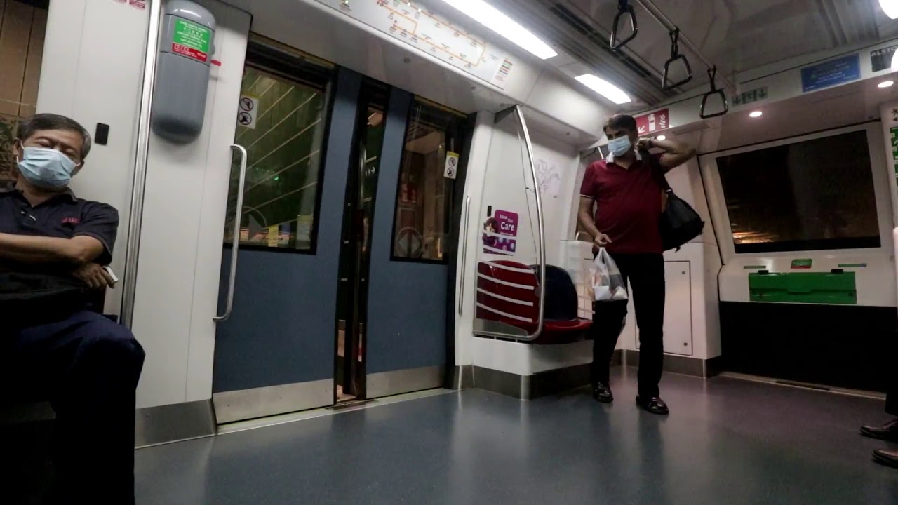 Singapore train ride from Marymount to Holland Village MRT station ...