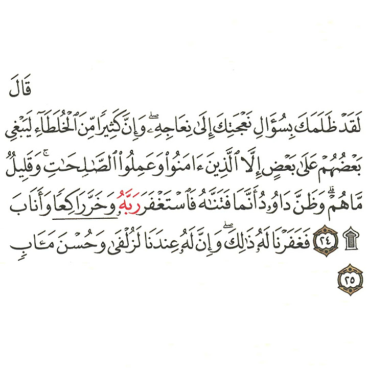 سورة ص 6 القسم السادس تكرار كيفي من قال لقد ظلمك إلى وحسن مآب