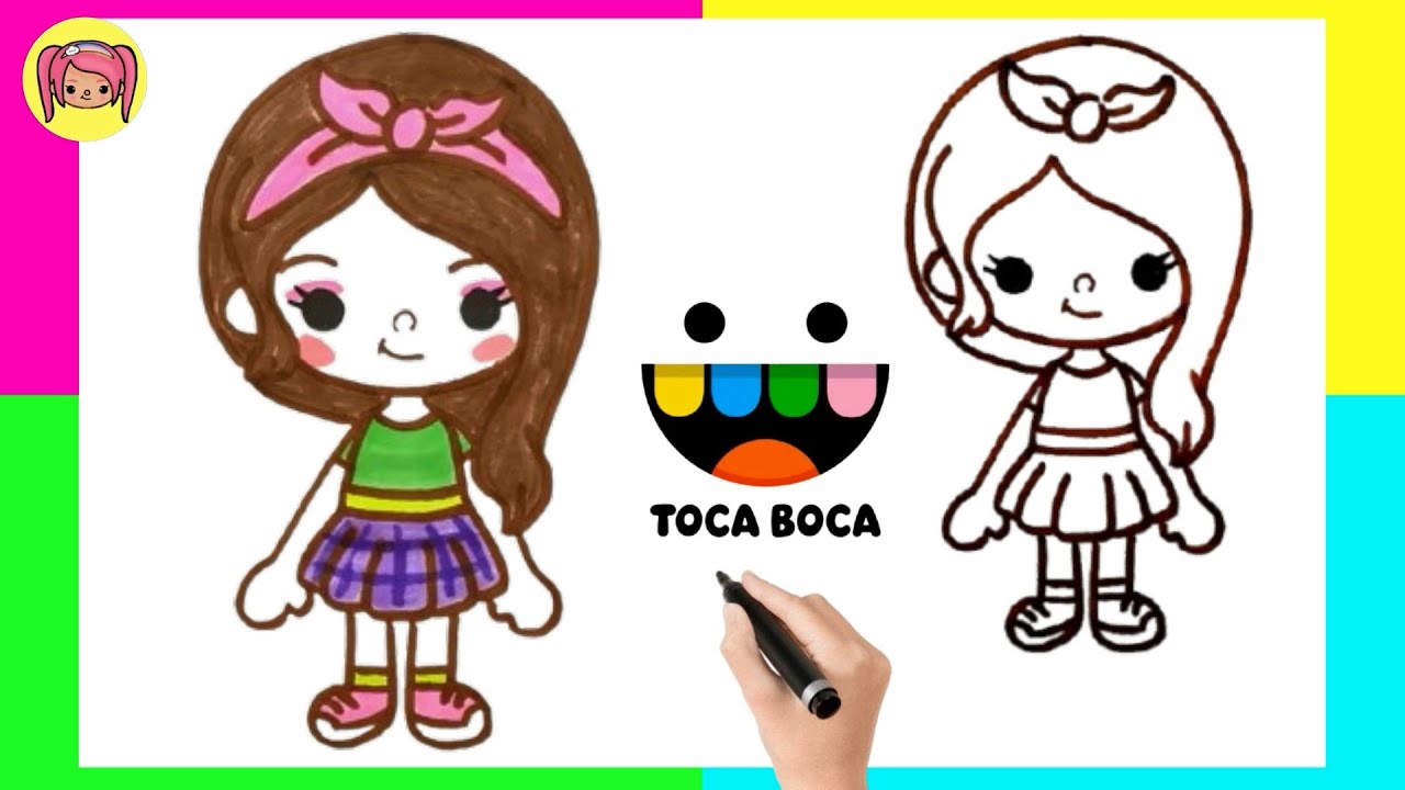 How to Draw a Toca Boca character&Casual Outfit, Easy, Step by Step ...