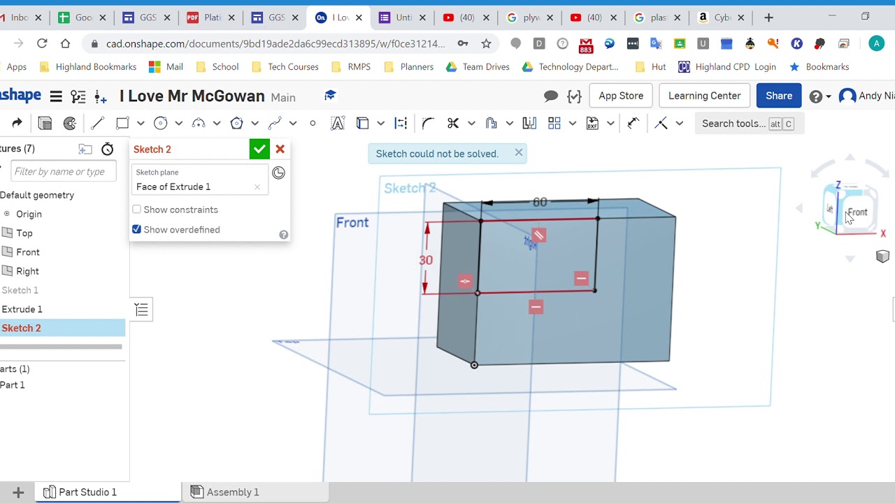 Onshape: My Sketch has gone red! - YouTube