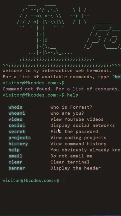 How to create a terminal Portfolio like Forrest Knight | Linux Terminal ...