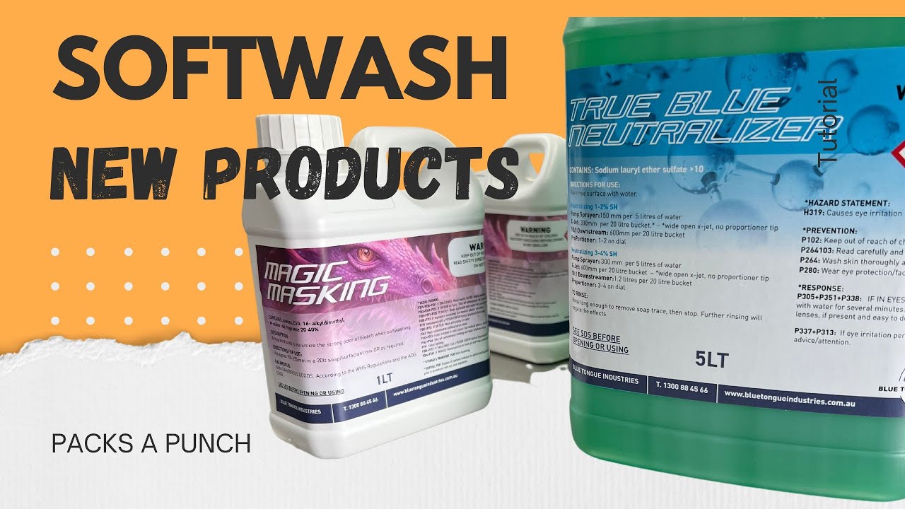 Softwash Products - Magic Masking and True Blue Neutralizer - YouTube