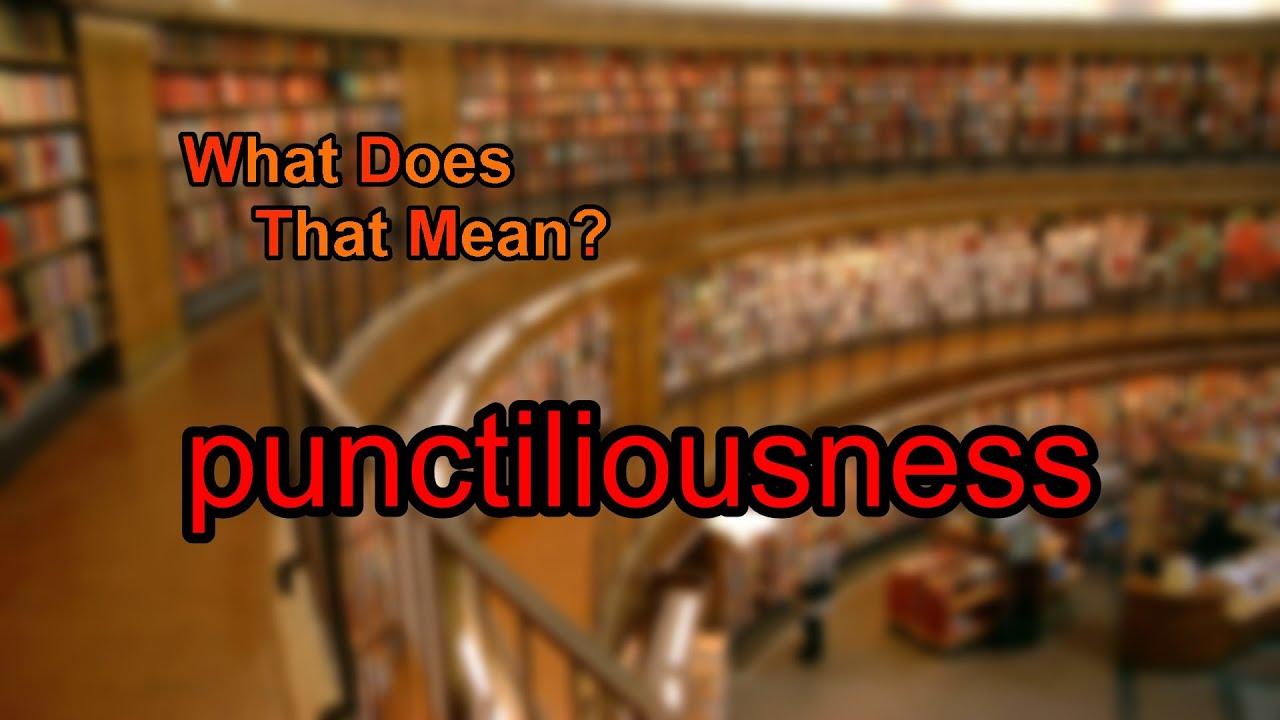 What does punctiliousness mean? - YouTube