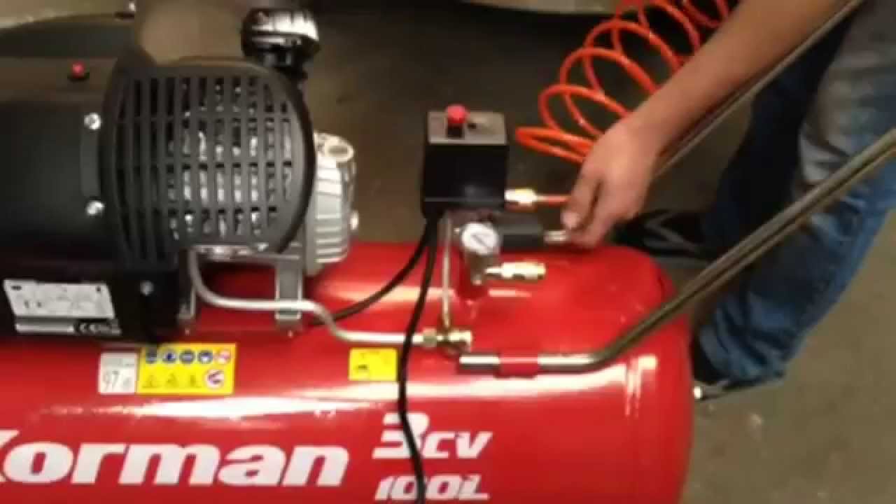 Воздушный компрессор KORMAN 3 CV/2.2 KW/ 100 L - YouTube