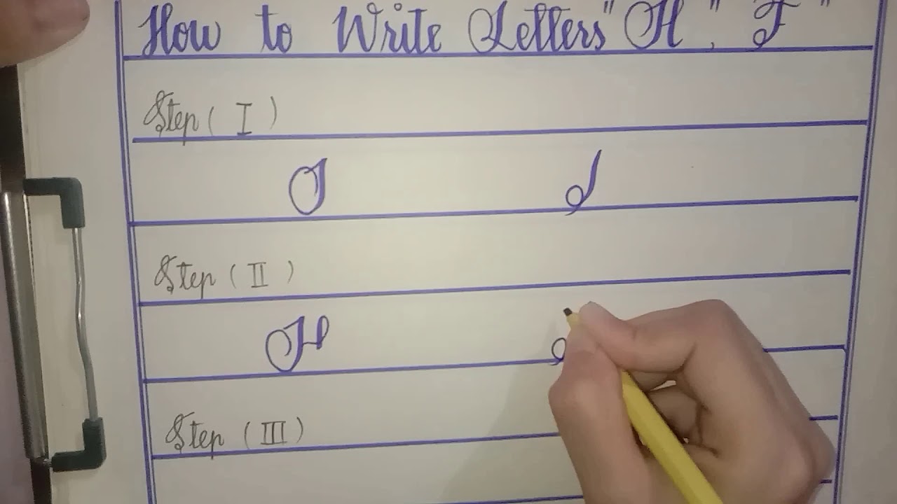 Calligraphy || How to write ''H'' and ''F'' with 605 marker - YouTube