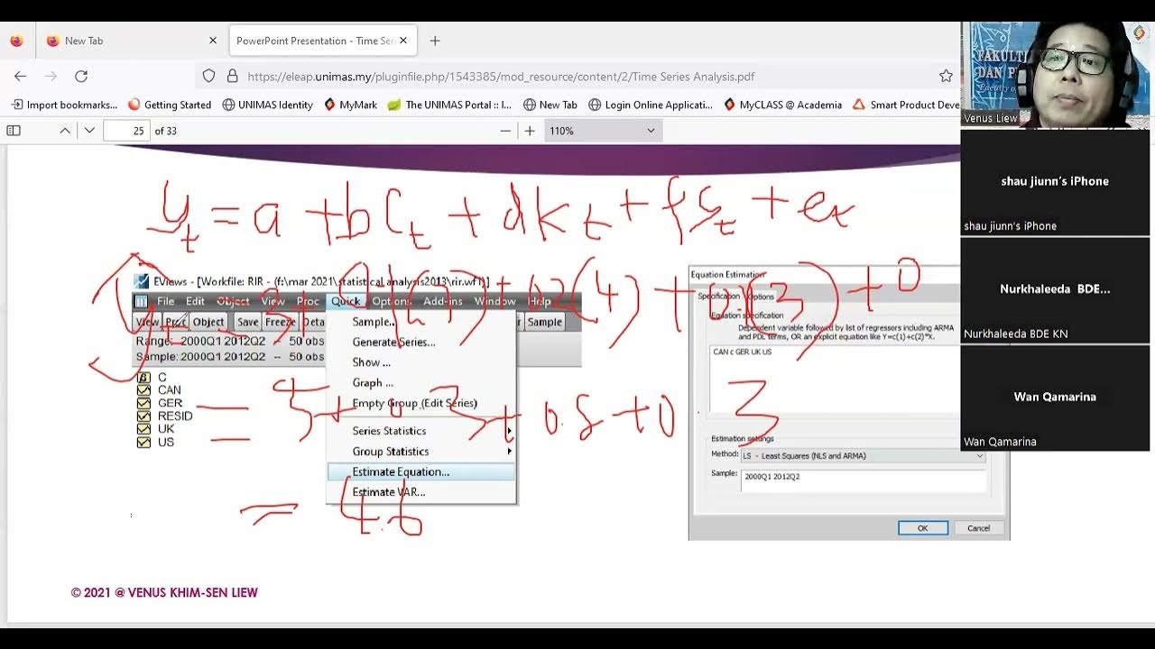 Ordinary Least Squares Estimation using EViews - YouTube