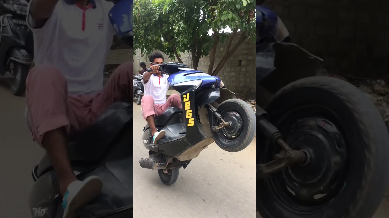 Old Dio modified wheelie in Karnataka - YouTube