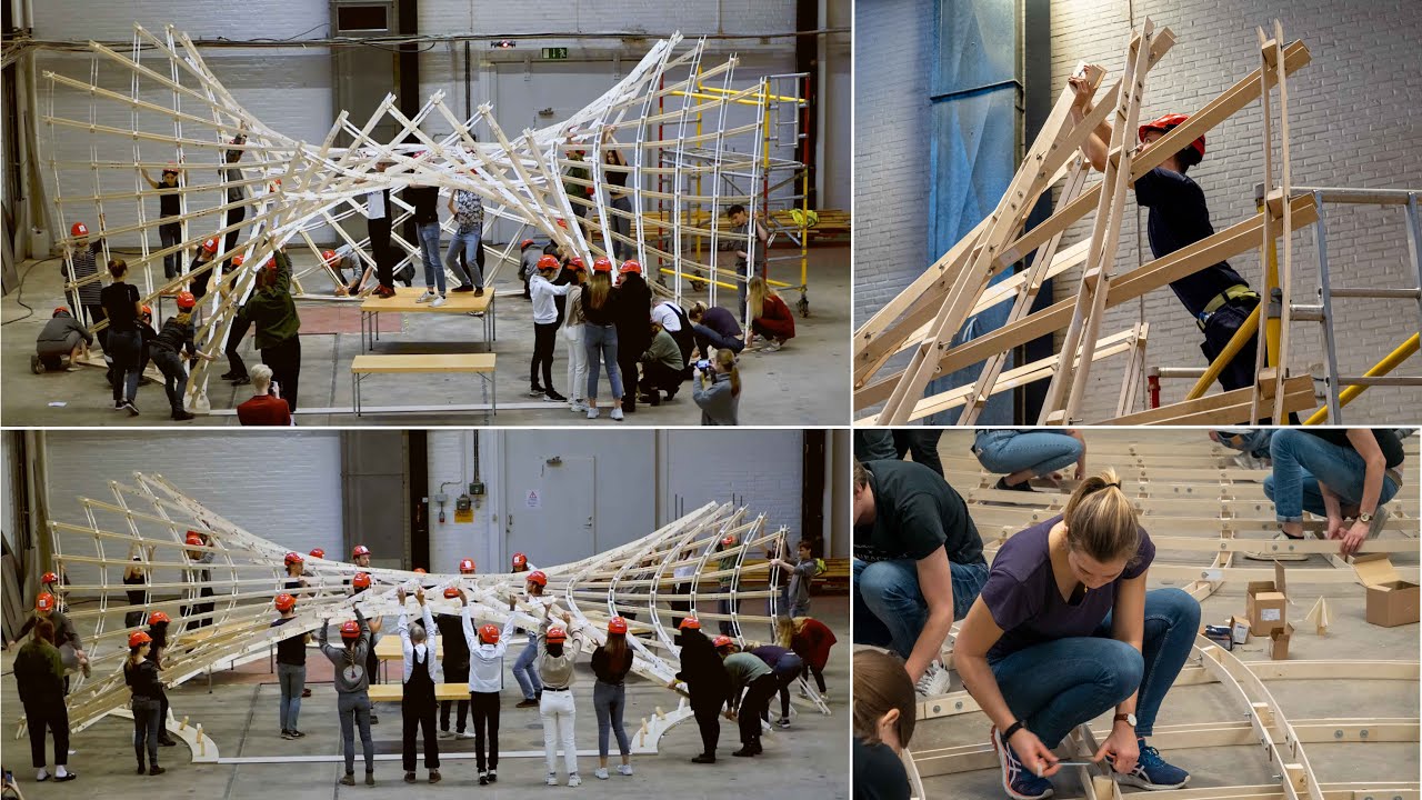 Asymptotic Timber Gridshell 2.0 - Timelapse - YouTube