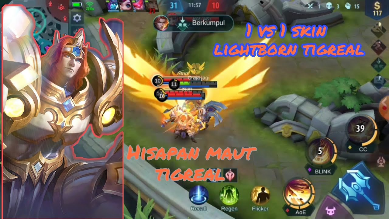 1 vs 1 TIGREAL SKIN LIGHTBORN di Ranked | SOLO PUSH RANKED | MOBILE ...