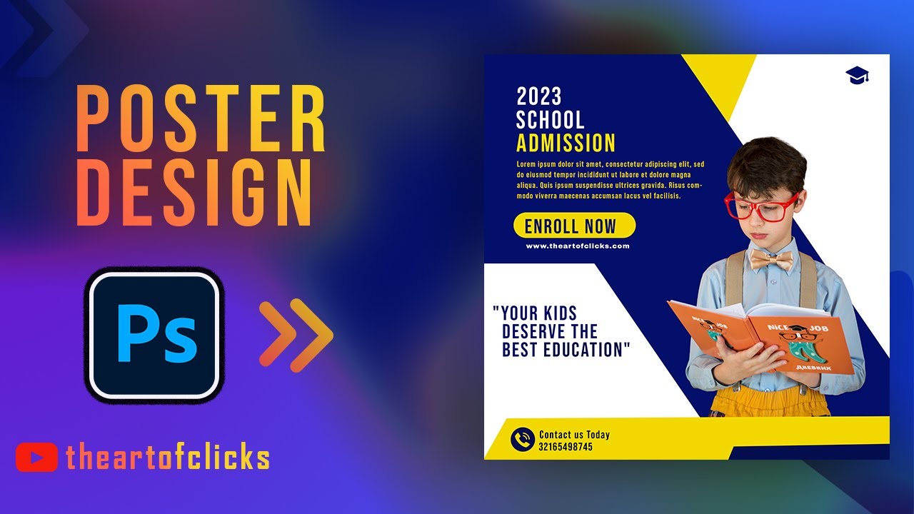 Admission Poster Design Tutorial in Photoshop | Step-by-Step Guide ...