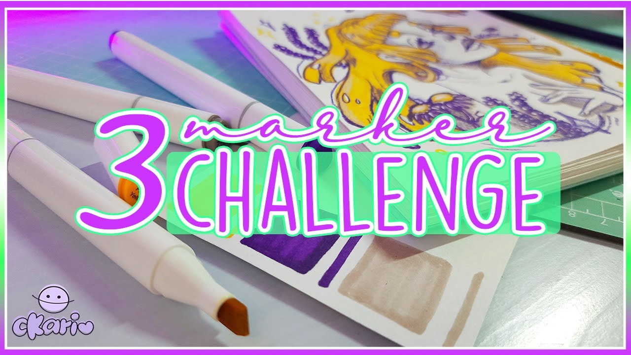 3 MARKER CHALLENGE reto de dibujo 🙌🏼🥰 - YouTube