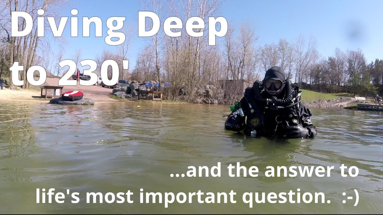 Deep dive to 230' at Lake Wazee - YouTube
