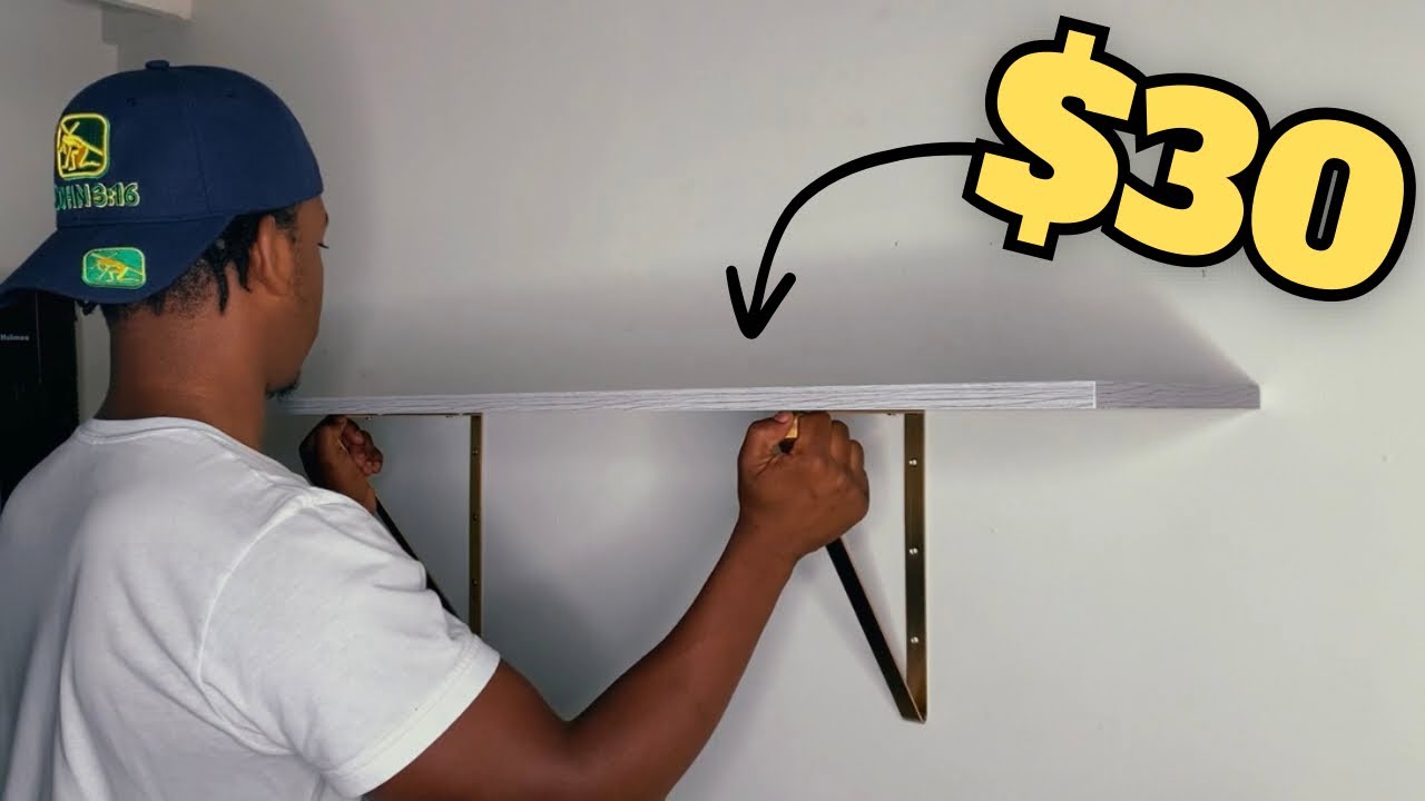How To Make A DIY TV Shelf for $30 | (Apartment-Friendly) - YouTube