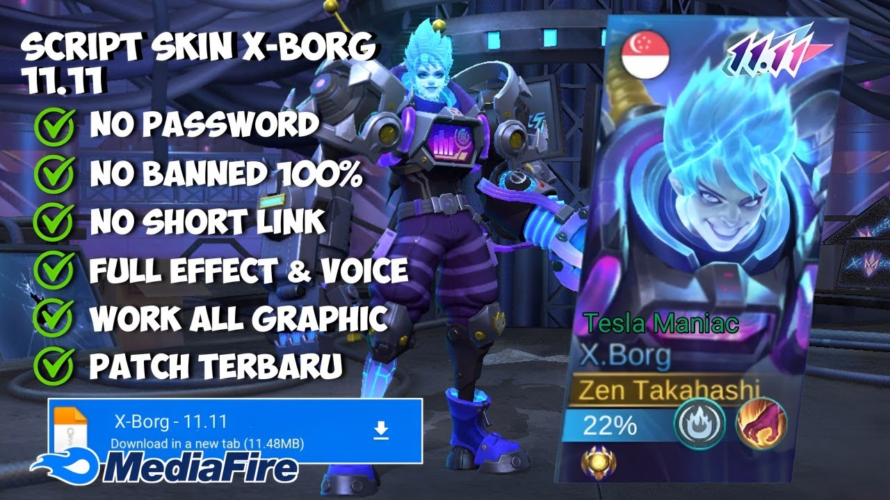 SCRIPT SKIN X-BORG 11.11 - TESLA MANIAC | NO PASSWORD | FULL EFFECT ...