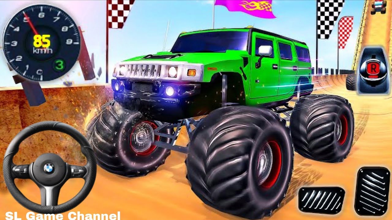Monster Truck Mega Ramp Extreme Racing - Impossible GT Car Stunts ...