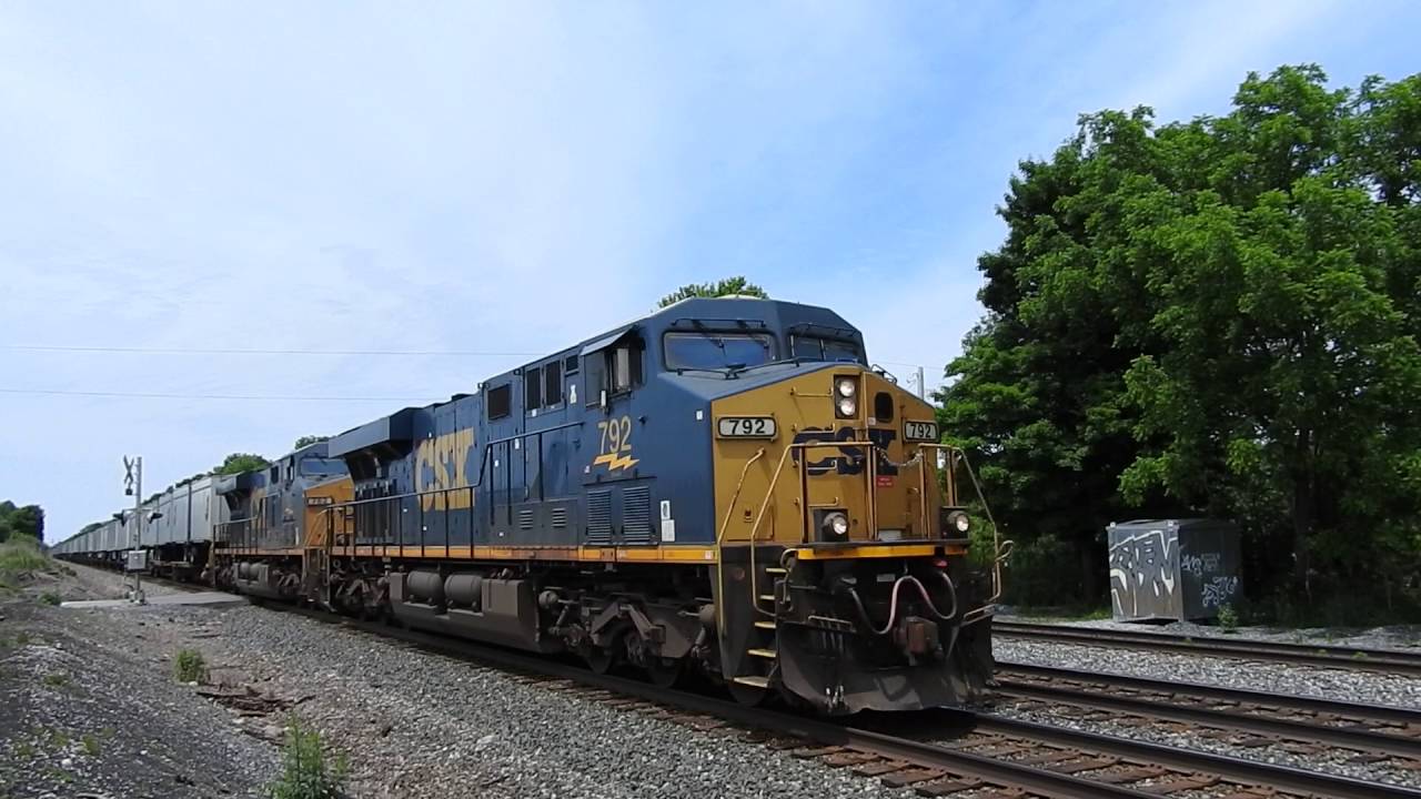 CSX "Getcha Fired Train" UPS Train Q002 Moving Slowly Through Batavia ...