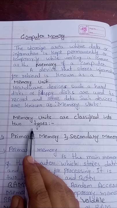 Memory unit of computer #trendingshorts #viralshort #learningcs #cseducation - YouTube