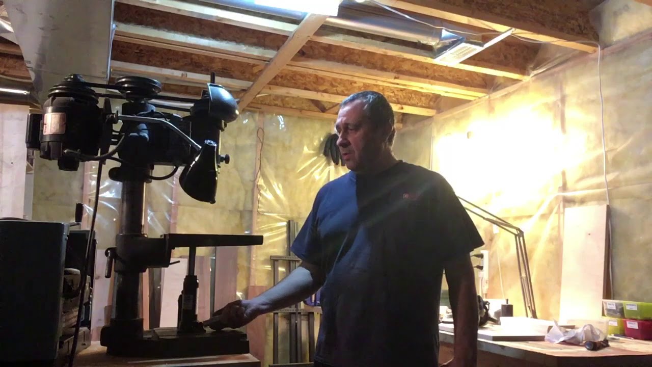 Drill press table lift - YouTube