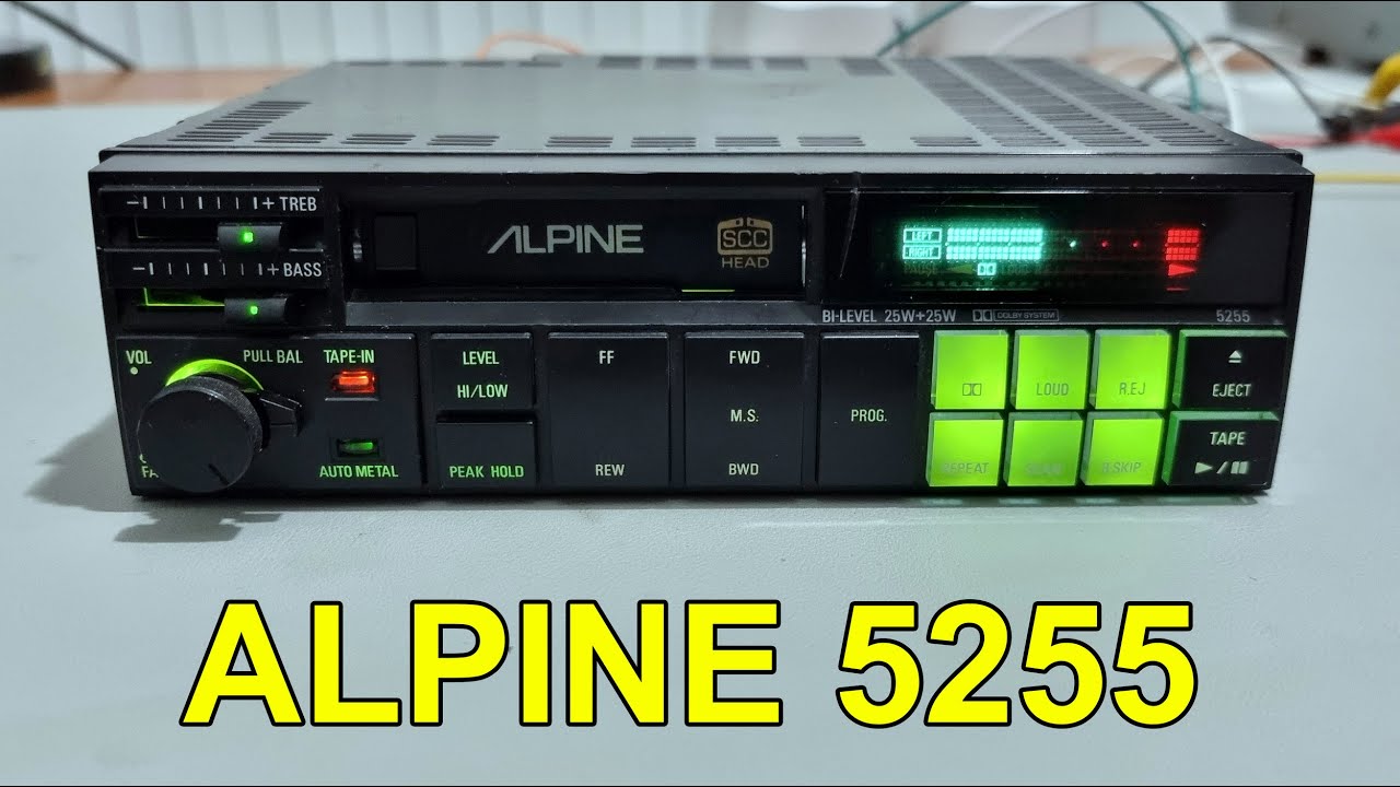 1980's Alpine 5255 in car cassette player - YouTube