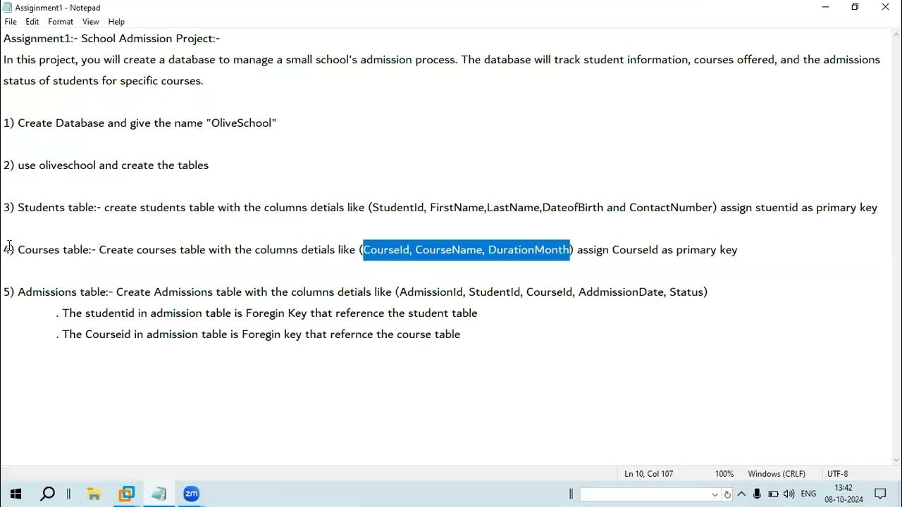 SQL Assignment on Create Table and Constraints - YouTube