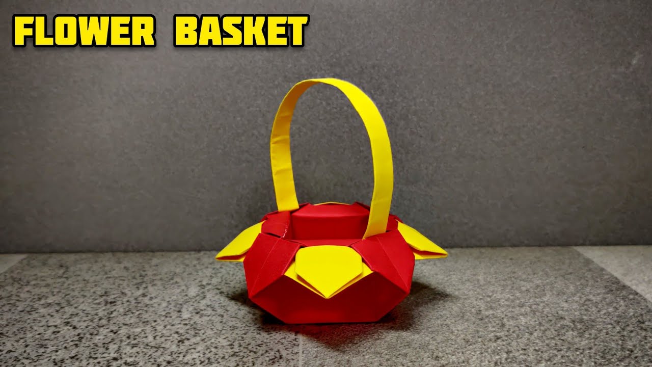 Origami Flower Basket | Origami tutorial | Paper craft - YouTube
